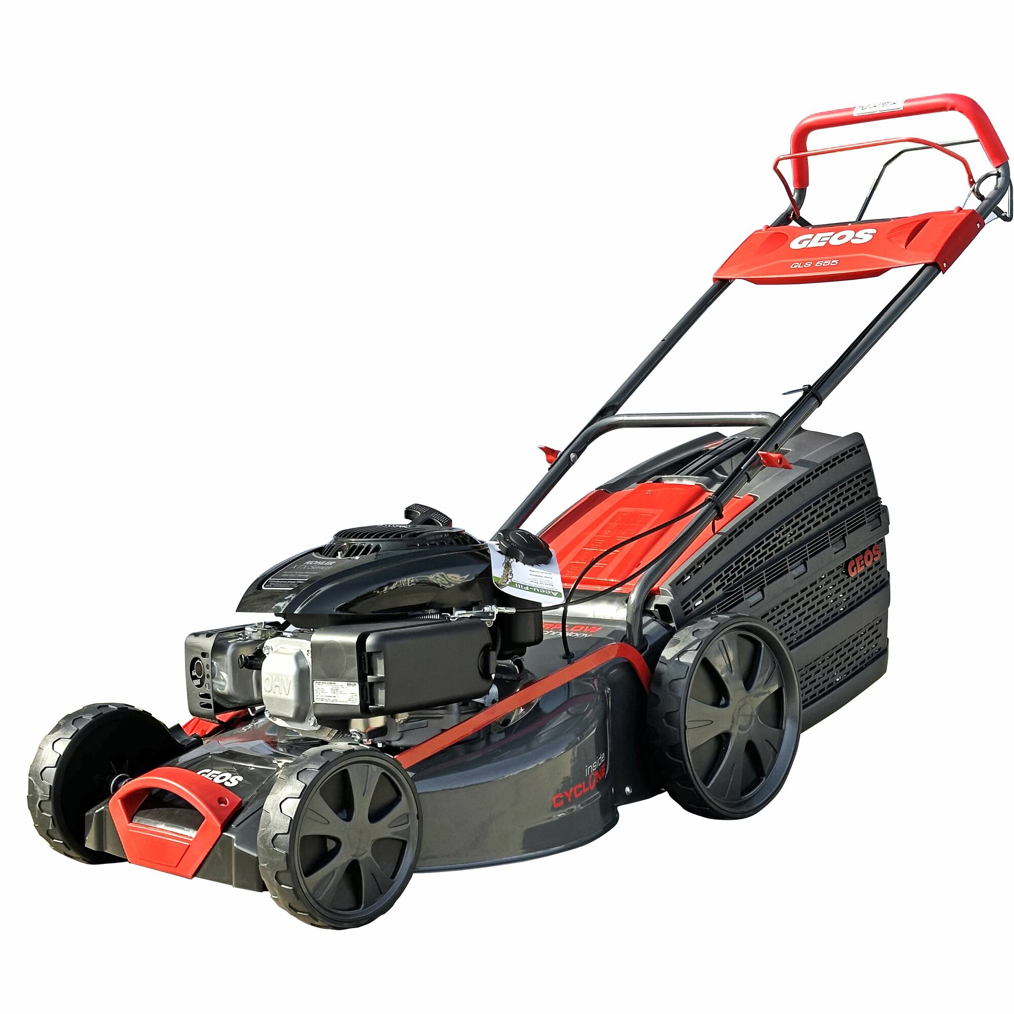 Газонокосилка бензиновая самоходная GEOS GLS 650 с двигателем Kohler XTX675 (4-в-1, с мульчированием и боковым выбросом)