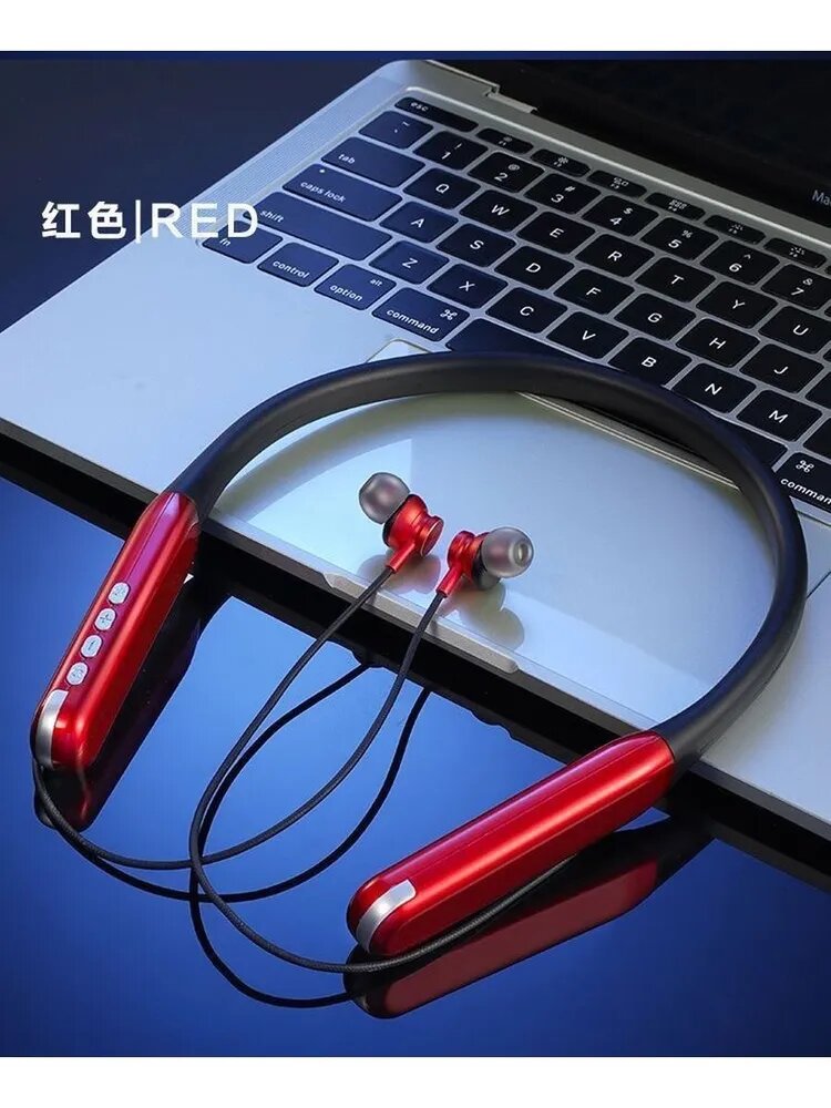 Наушники беспроводные с микрофоном, Bluetooth, USB Type-C, красный
