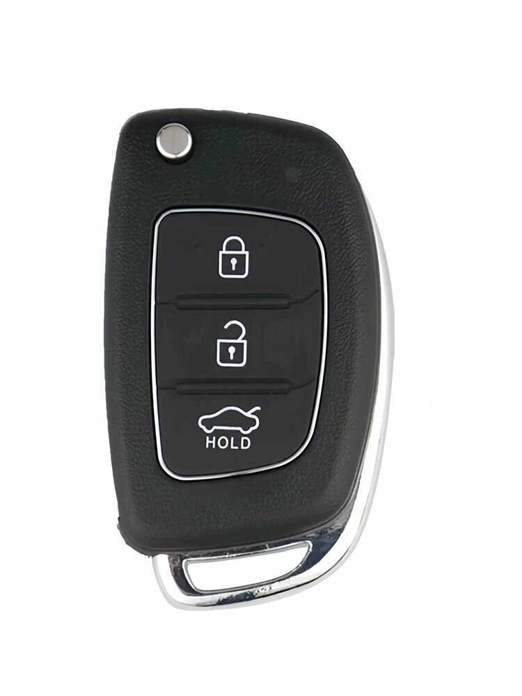 Корпус ключа зажигания для Hyundai Santa Fe Solaris Sonata Tucson Creta i40 ix35, Хендай Санта Фе, Солярис, Крета, Соната, Туксон - 1 штука (3х кнопочный ключ) лезвие TOY40