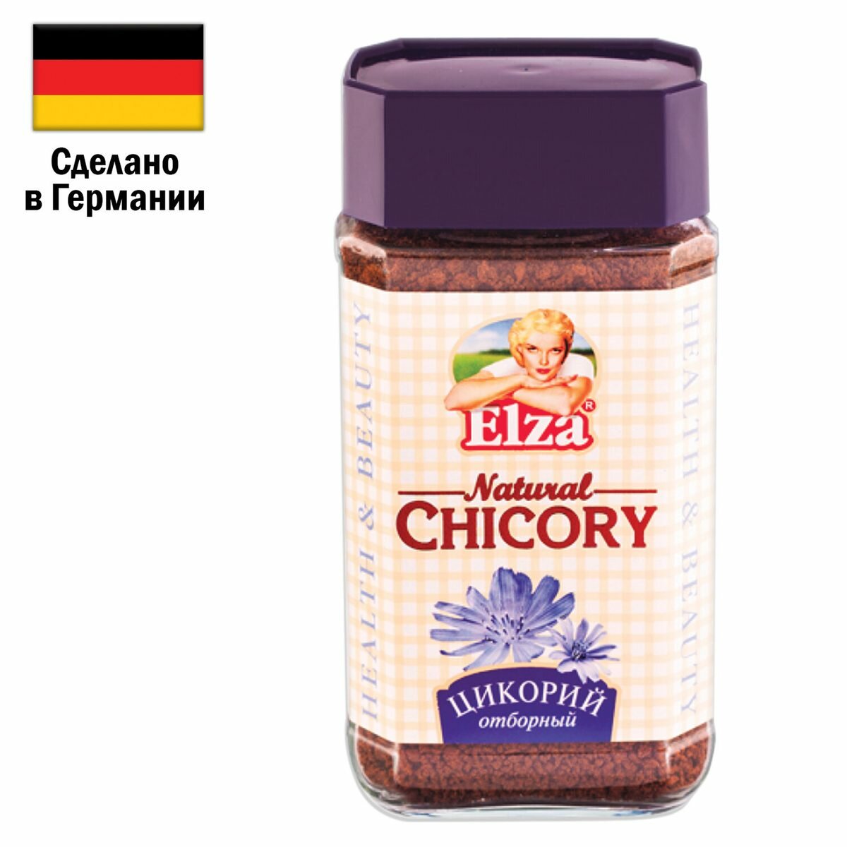 Цикорий растворимый Elza "Natural Chicory", гранулированный, 100г, стеклянная банка (621186), 2шт.