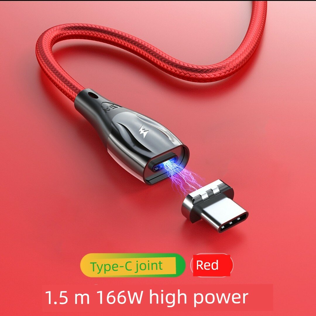 Магнитный кабель Type-C 1.5м Красный 3 в 1 быстрая зарядка для Apple Samsung Huawei