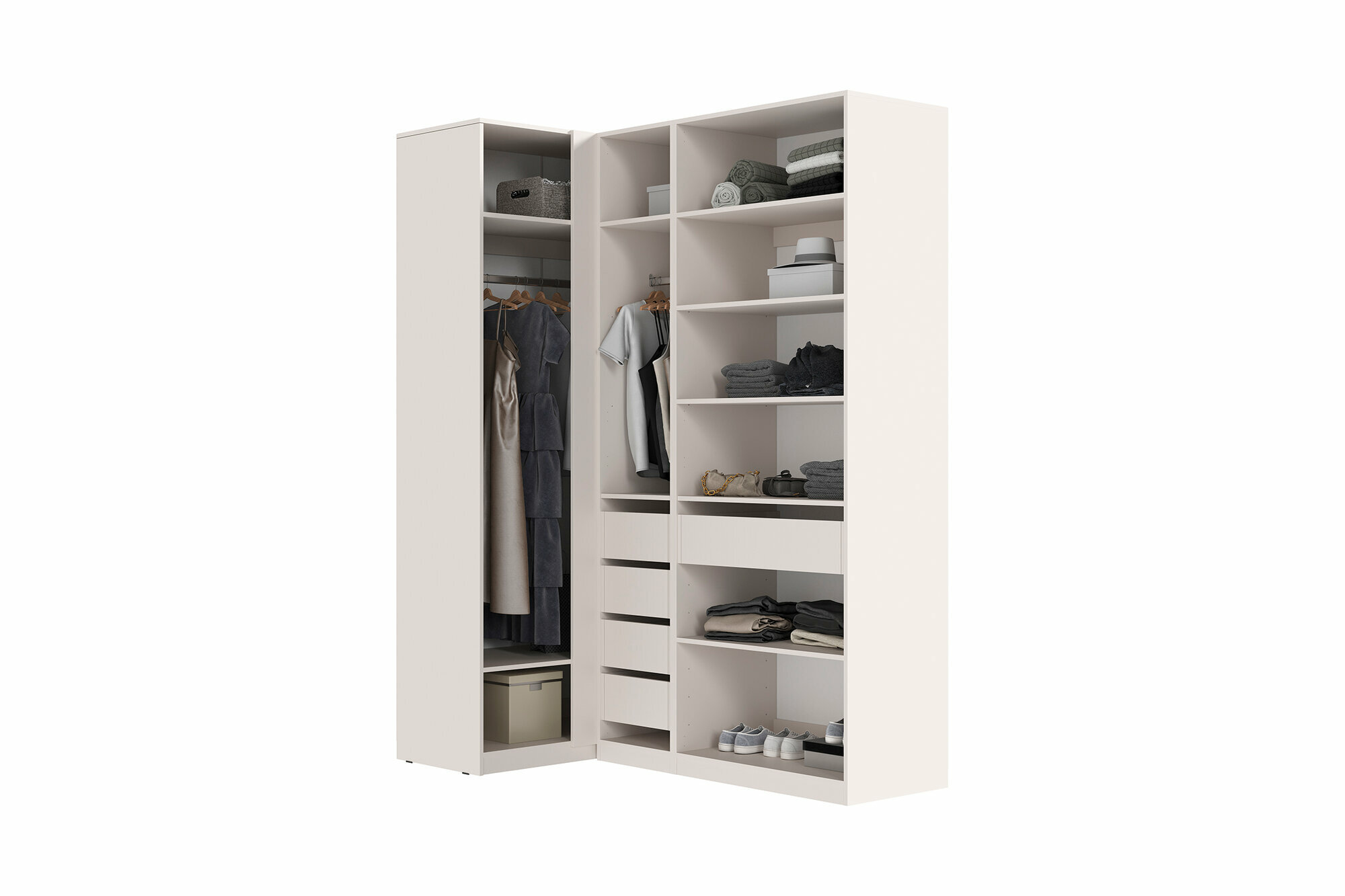 Гардеробная система открытая Нонтон Теларо №12, 169x100x223,6 см, Кашемир