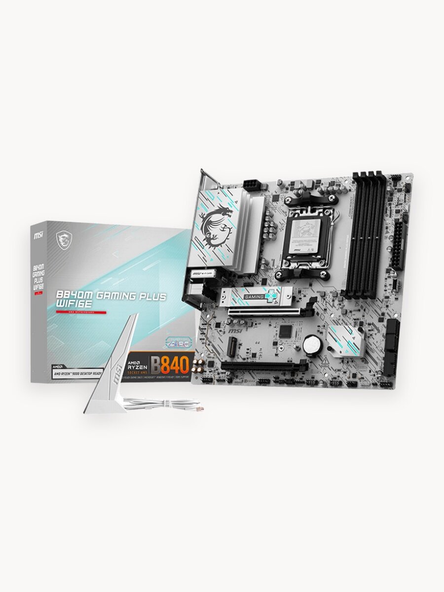 Материнская плата MSI B840M GAMING PLUS WIFI6E, AM5, AMD B840, Micro-ATX, RTL (B840M GAMING PLUS WIFI6E)