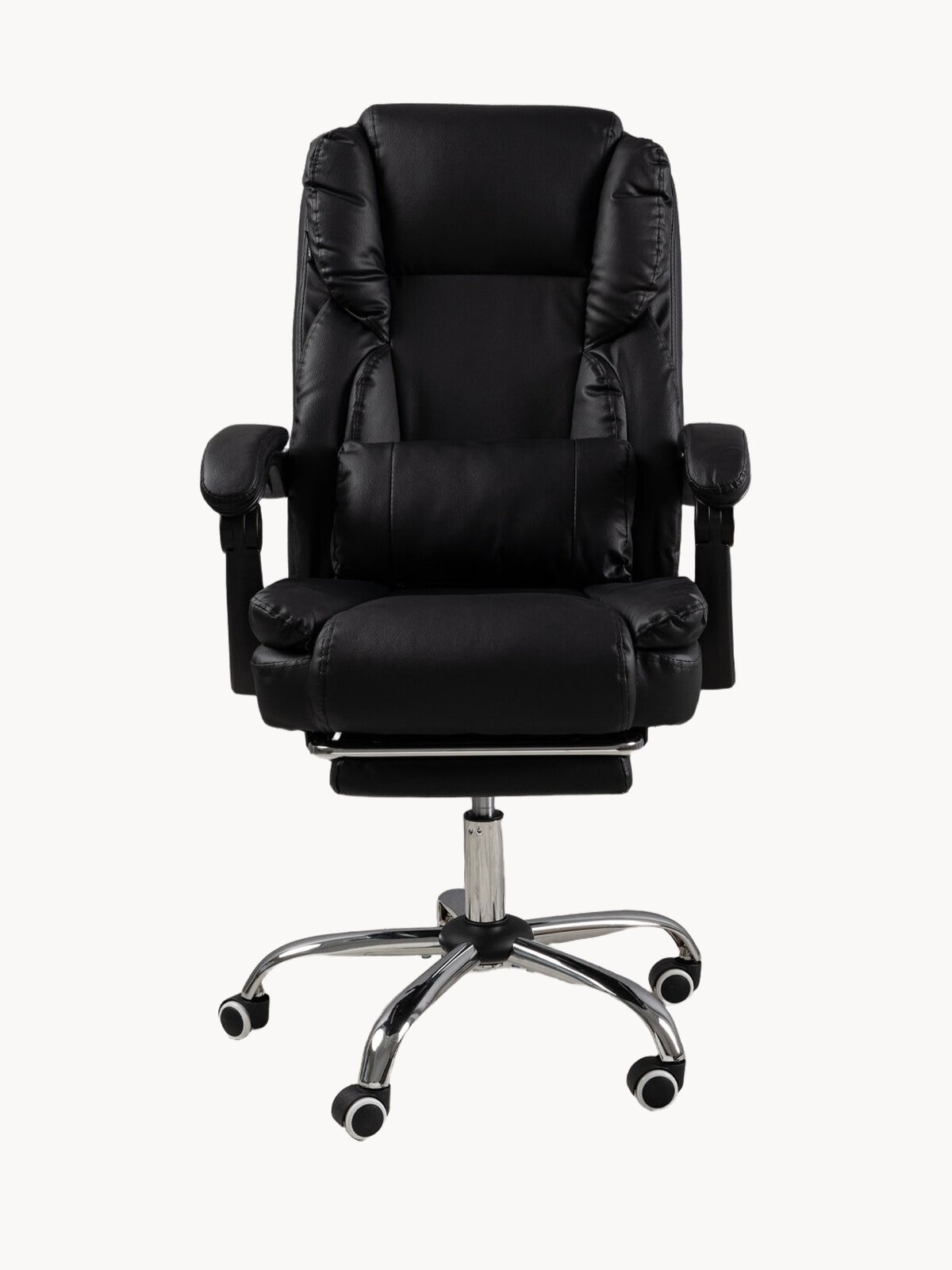 Мягкое компьютерное кресло с подушкой под поясницу, цвет черный