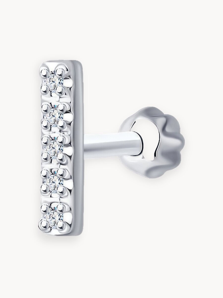 Моносерьга, белое золото, 585 проба, бриллиант