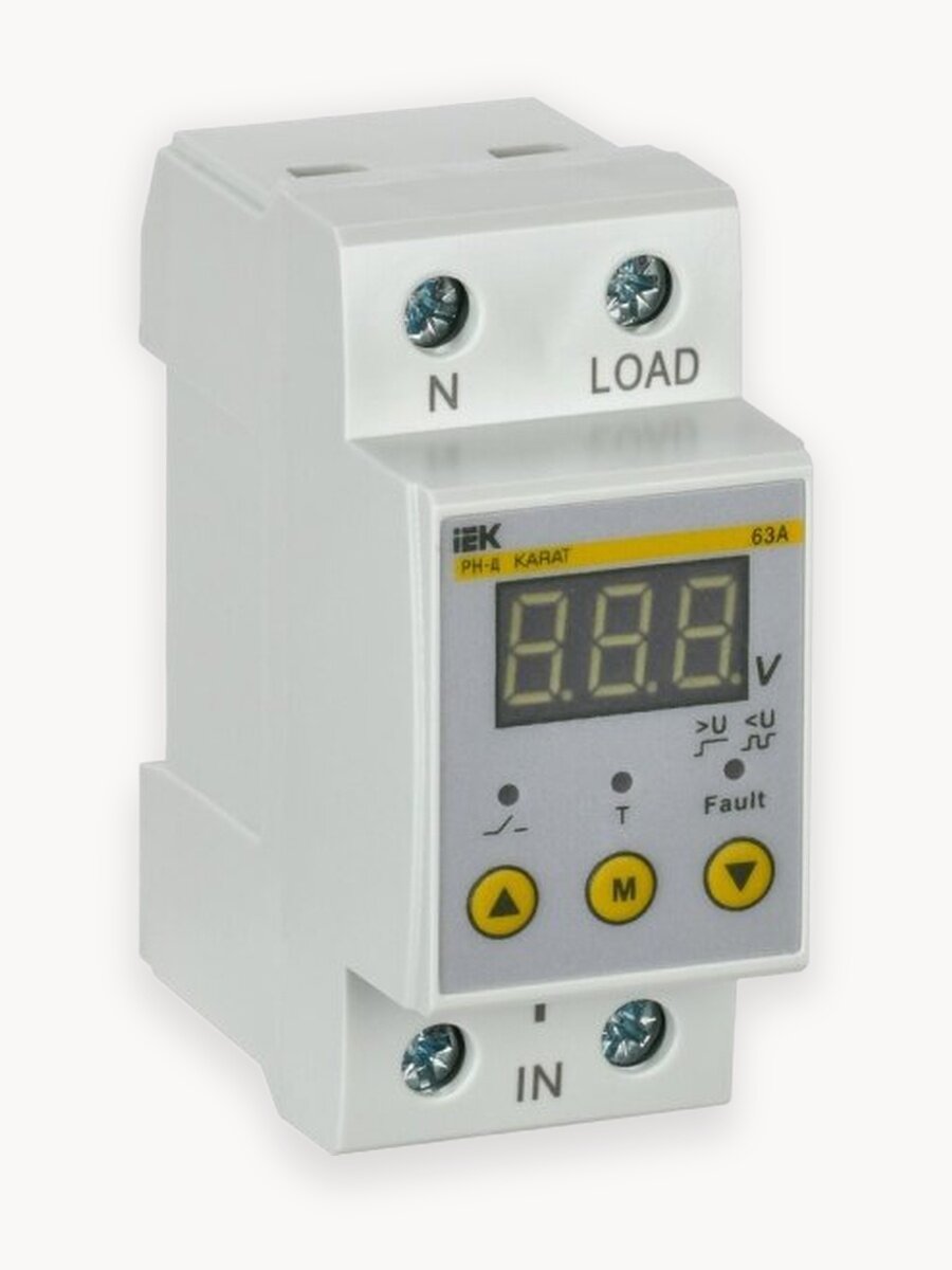 Реле напряжения Iek РН-д 1ф 36мм 63А, IVR21-1-63