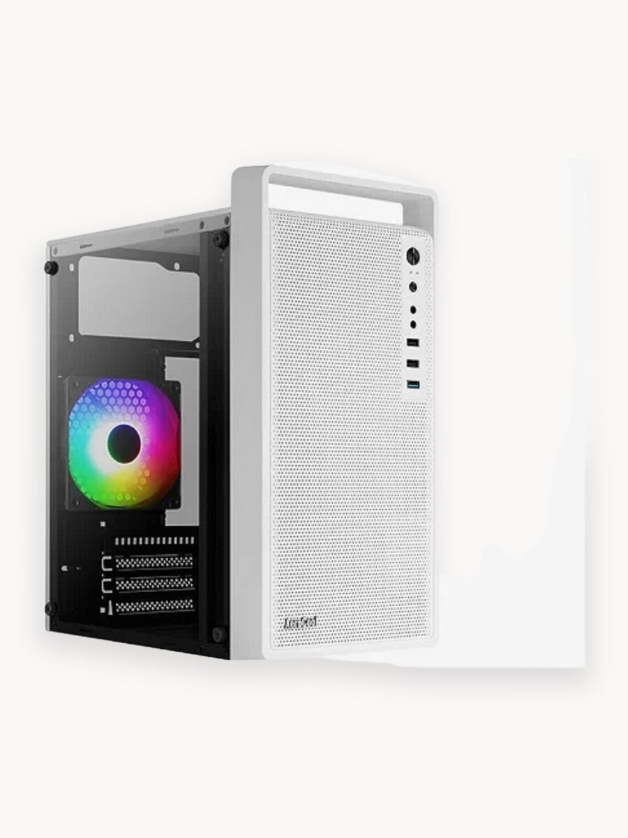 Корпус mATX AeroCool CS-109-G-WT-v1 4711099472383 белый, без БП, USB 3.0, 2*USB 2.0, HD Audio