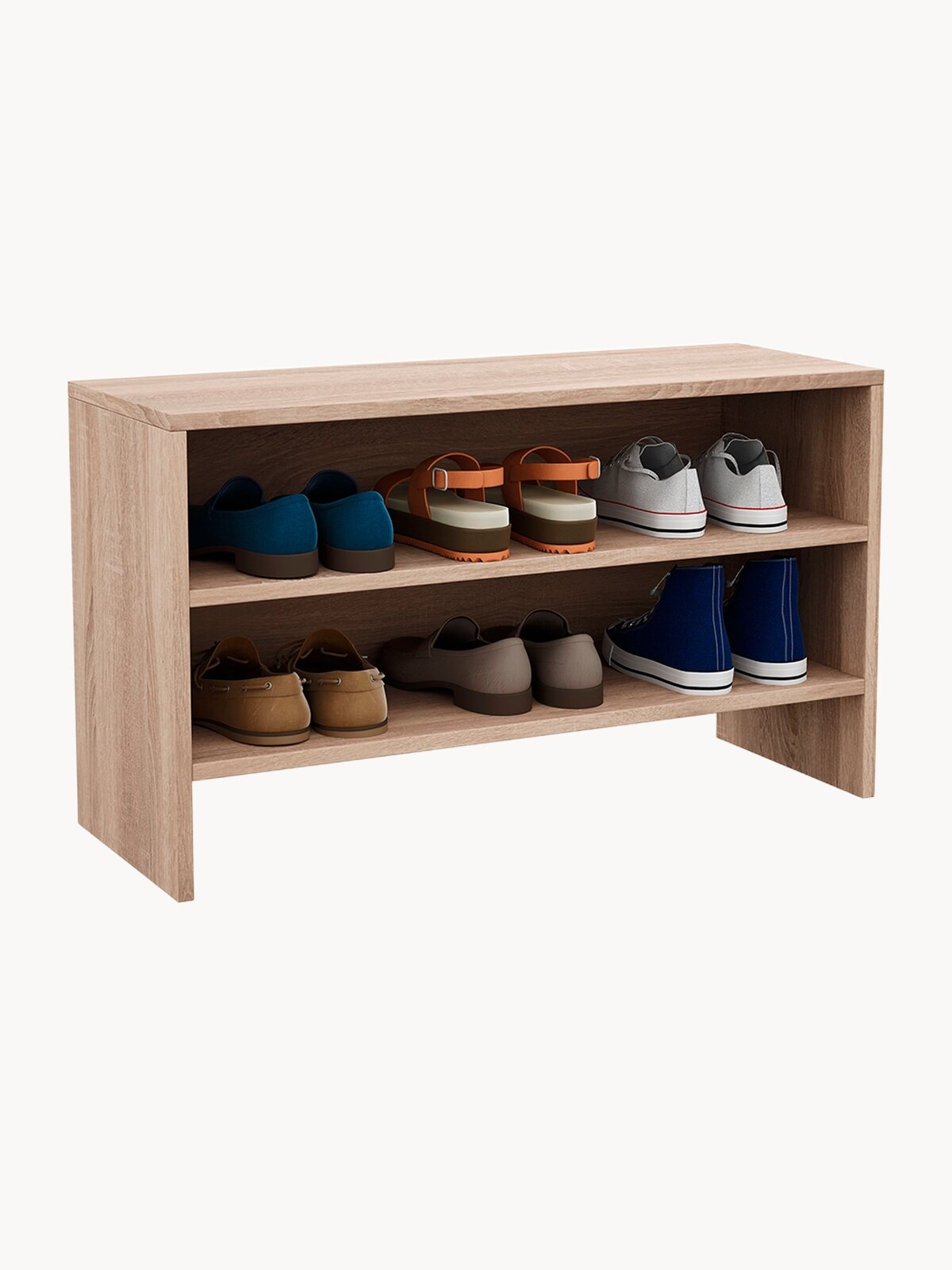 Обувница Лаура-7 соном в прихожую, тумба для обуви открытая, деревянная, этажерка, полки, маленькая ЛДСП галошница