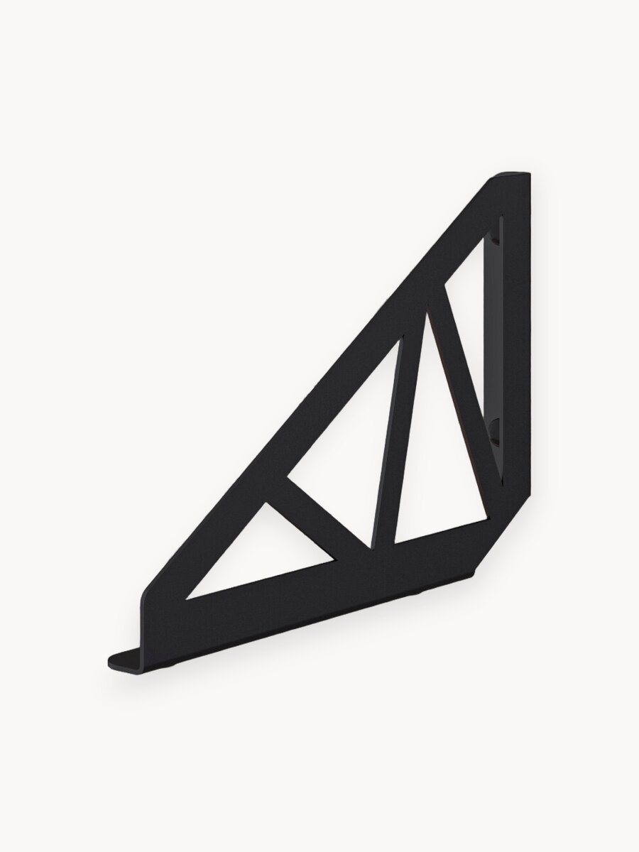 Кронштейны для полки с крепежом, металл, комплект 2 штуки, черный