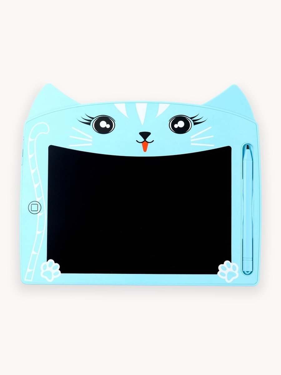 Планшет для рисования и заметок Luazon "кот", 8.5", цветной дисплей, синий