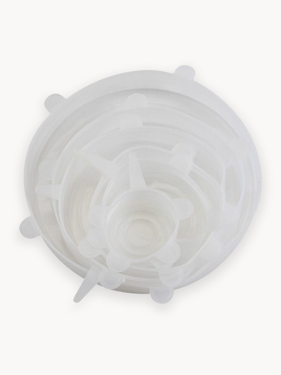 Силиконовые крышки для посуды растягивающиеся 6шт, многоразовые для банок, на кастрюли, тарелок, продуктов Lianhouse