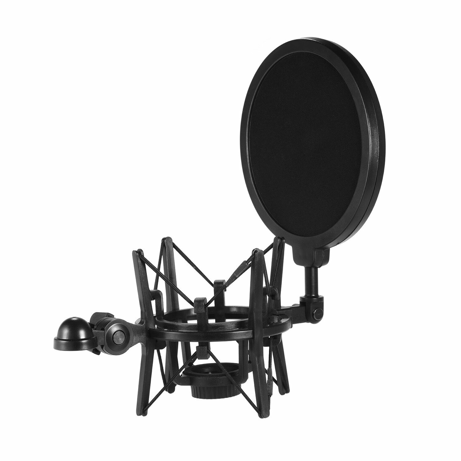 Univerdal Plastic Condenser Microphone Mic Shock Mount Holder Bracket Anti-vibration with Pop Filter for On-line Broadcasting Studio Music Recording