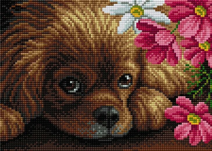 Алмазная мозаика Милая собачка 20x28.5 см.