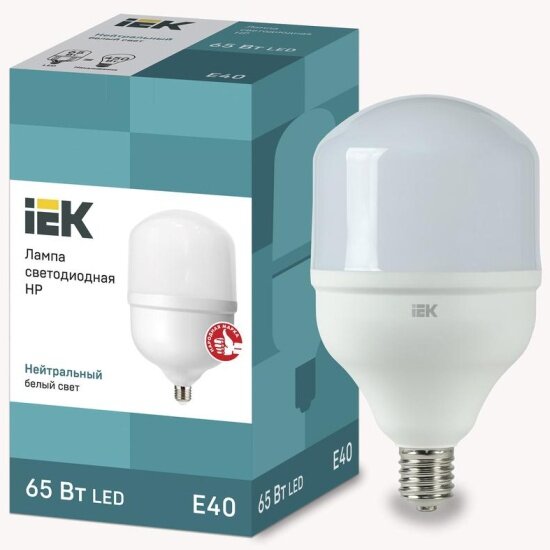 Лампа светодиодная HP 65Вт 230В 4000К E40 IEK LLE-HP-65-230-40-E40