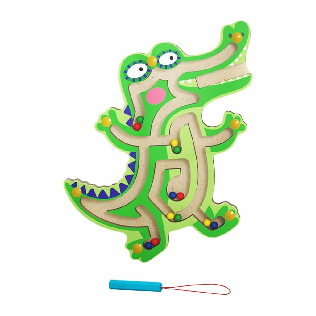 Портативный магнитный лабиринт с животными-головоломками для детей, развивающая игрушка раннего обучения, мультяшные ходячие бусины,