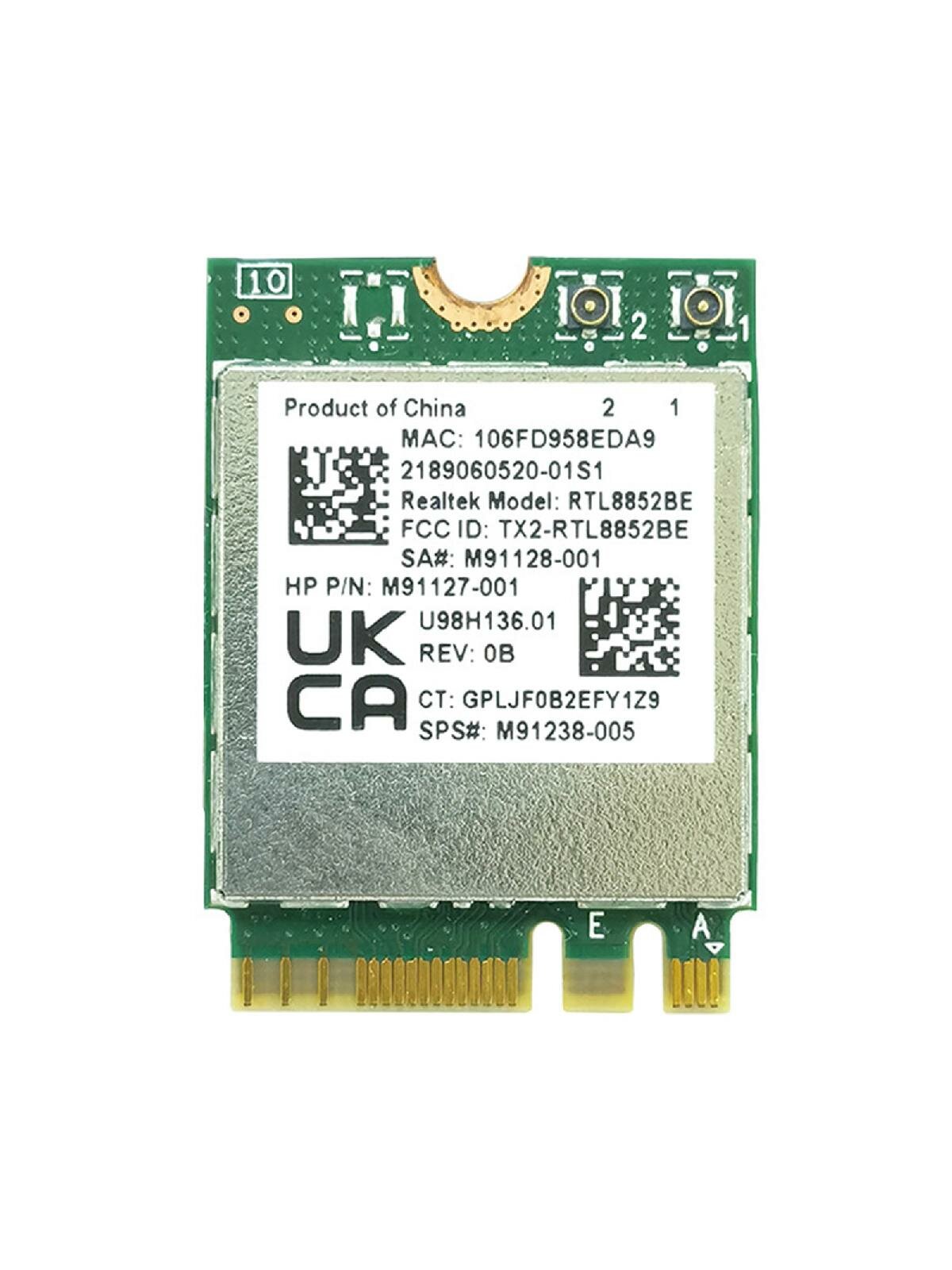 WiFi 6 Dual-Band AX1800 Realtek- RTL8852BE M2-NGFF Adapter Bluetooth-compatible5.2 Wireless Wlan WiFi Card 2.4G/5G 1800M