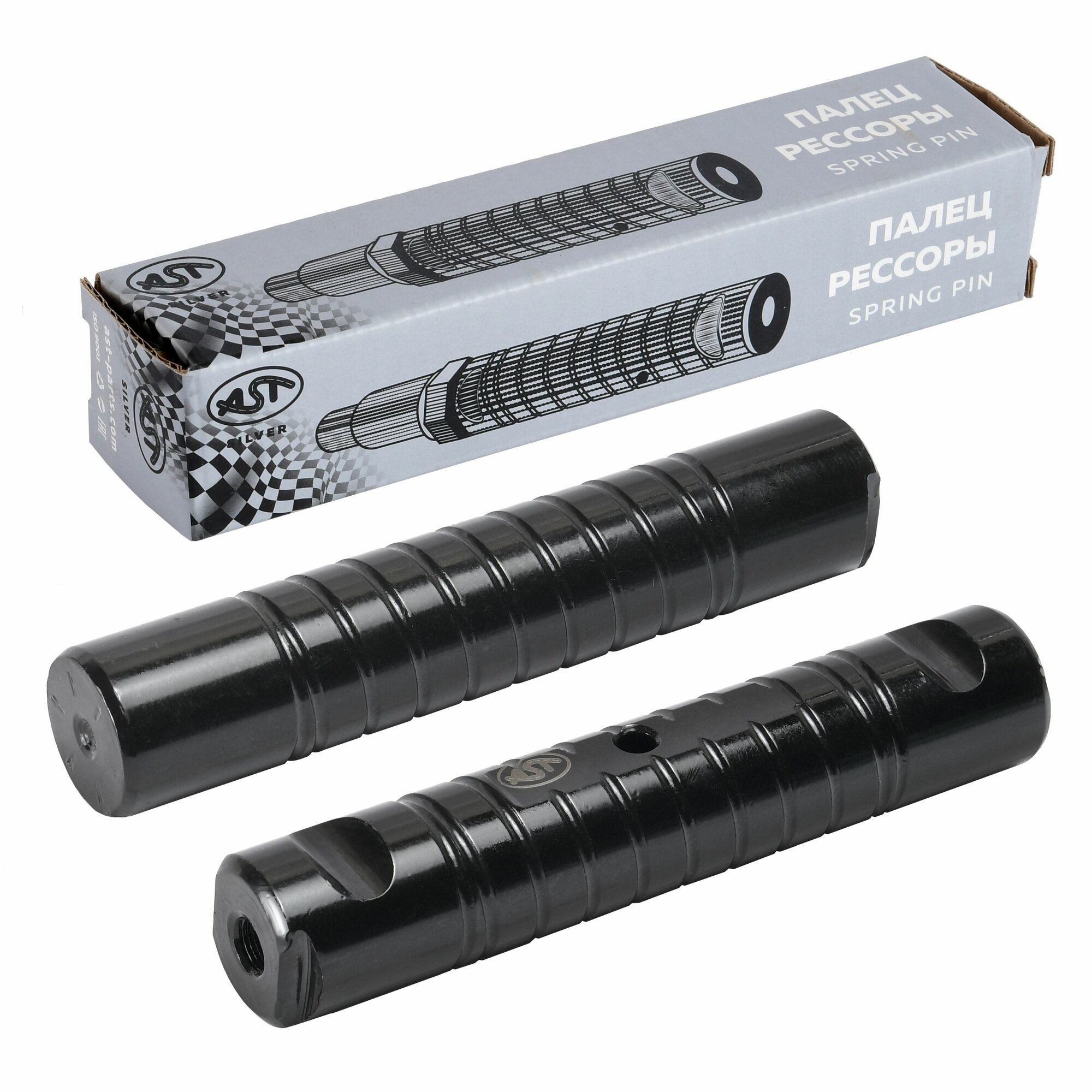 Палец рессоры SHAANXI/HOWO T5G/FOTON 4189,4259 (и 1 и 2 болта) D 30 L 155(HRC>60) (WG9000520040/199100520065/179000520040/1417029200011)OEM AST Silver