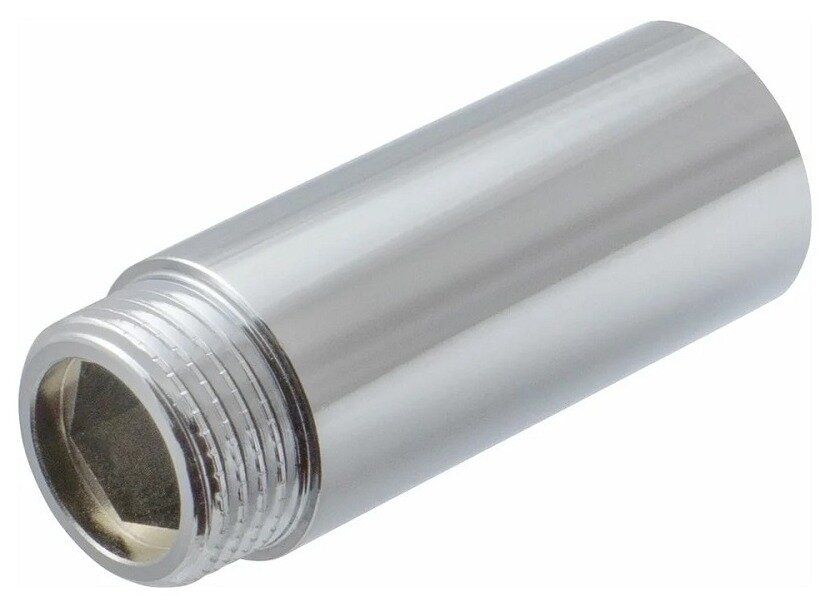Удлинитель сантехнический MIXTON / Микстон хромированный, из латуни, внутренняя и наружная резьба 1/2дюйма, длина наращивания 50мм / фитинг