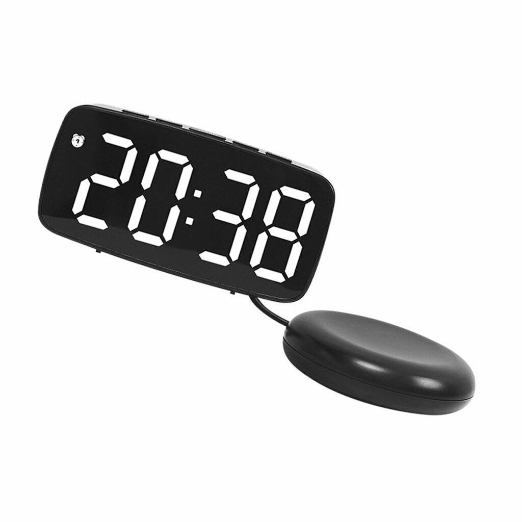 Колокол, Минималистские будильники с вибрацией и электронные часы-черный корпус, белый свет 03