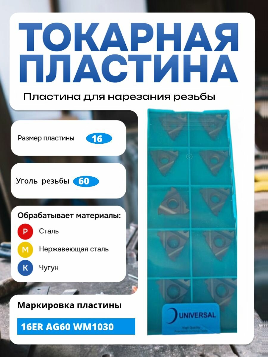 Пластины резьбовые 16ER AG60 WM1030