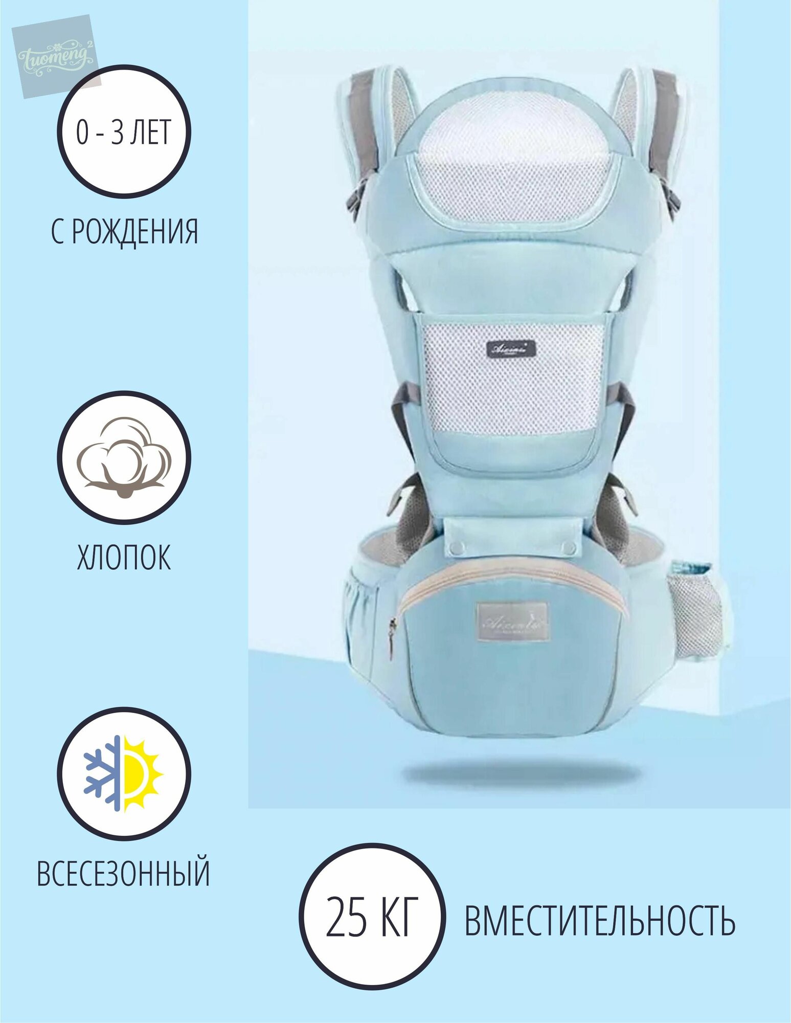 Рюкзак-переноска Aixintu. Кенгуру-слинг для переноски ребенка, синий