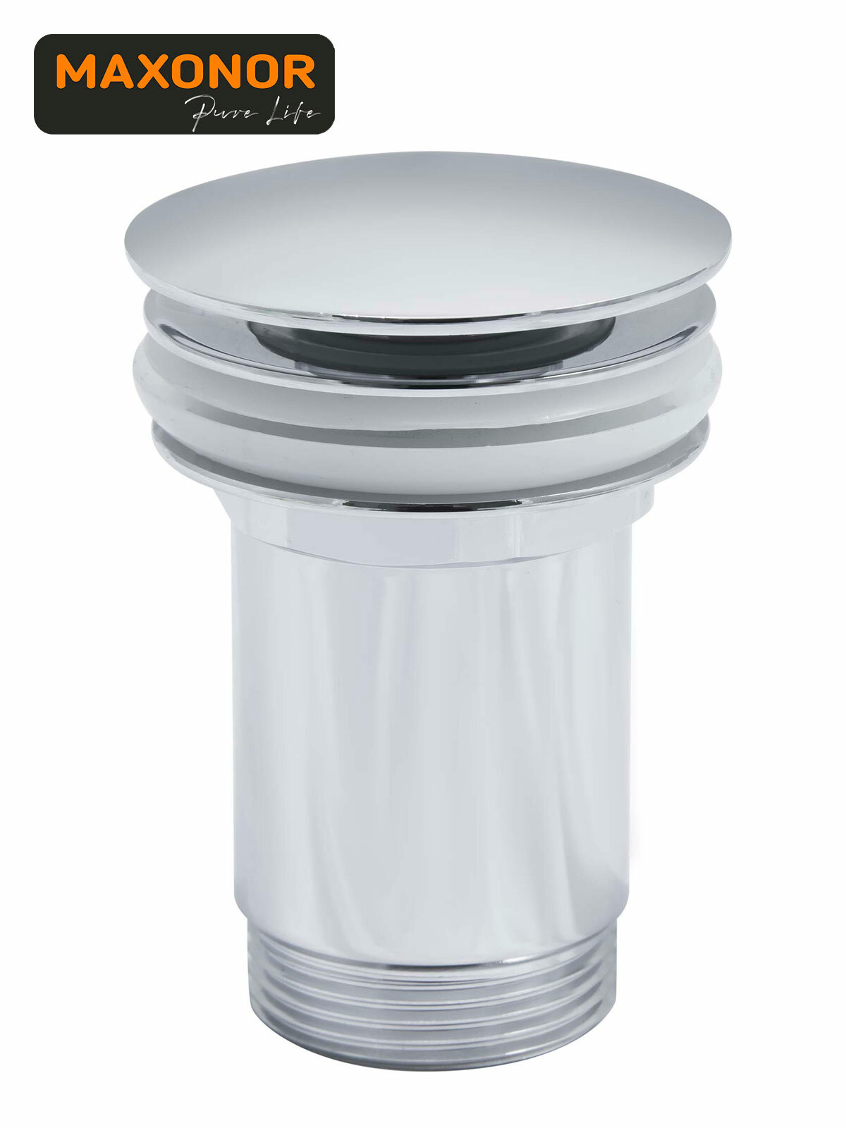 Донный клапан с переливом Maxonor PURE LIFE PL61, хром Латунь