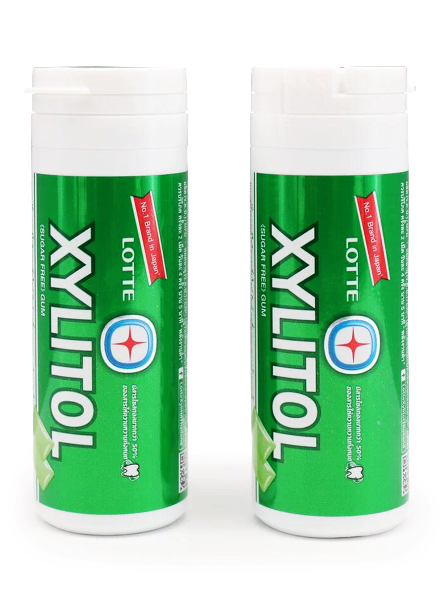 Lotte Жевательная резинка с ксилитолом без сахара освежающая лайм и мята Xylitol Gum Lime Mint Flavor, 2 шт х 29 г