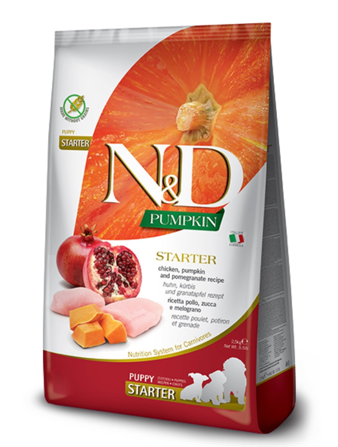 Сухой корм Farmina ND Dog Pumpkin Chicken / Pomegranate PUPPY Starter для щенков с момента отъема с курицей и гранатам, 2,5кг