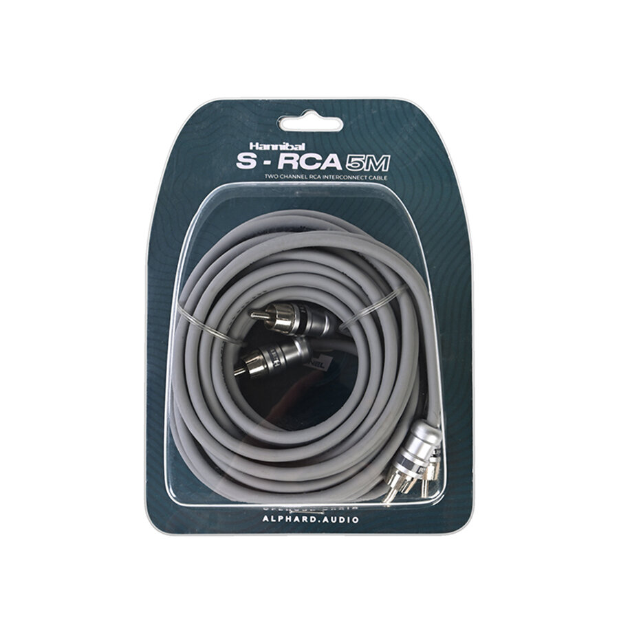 Межблочный кабель Hannibal "S-RCA", 5м, для акустической системы автомобиля, серый