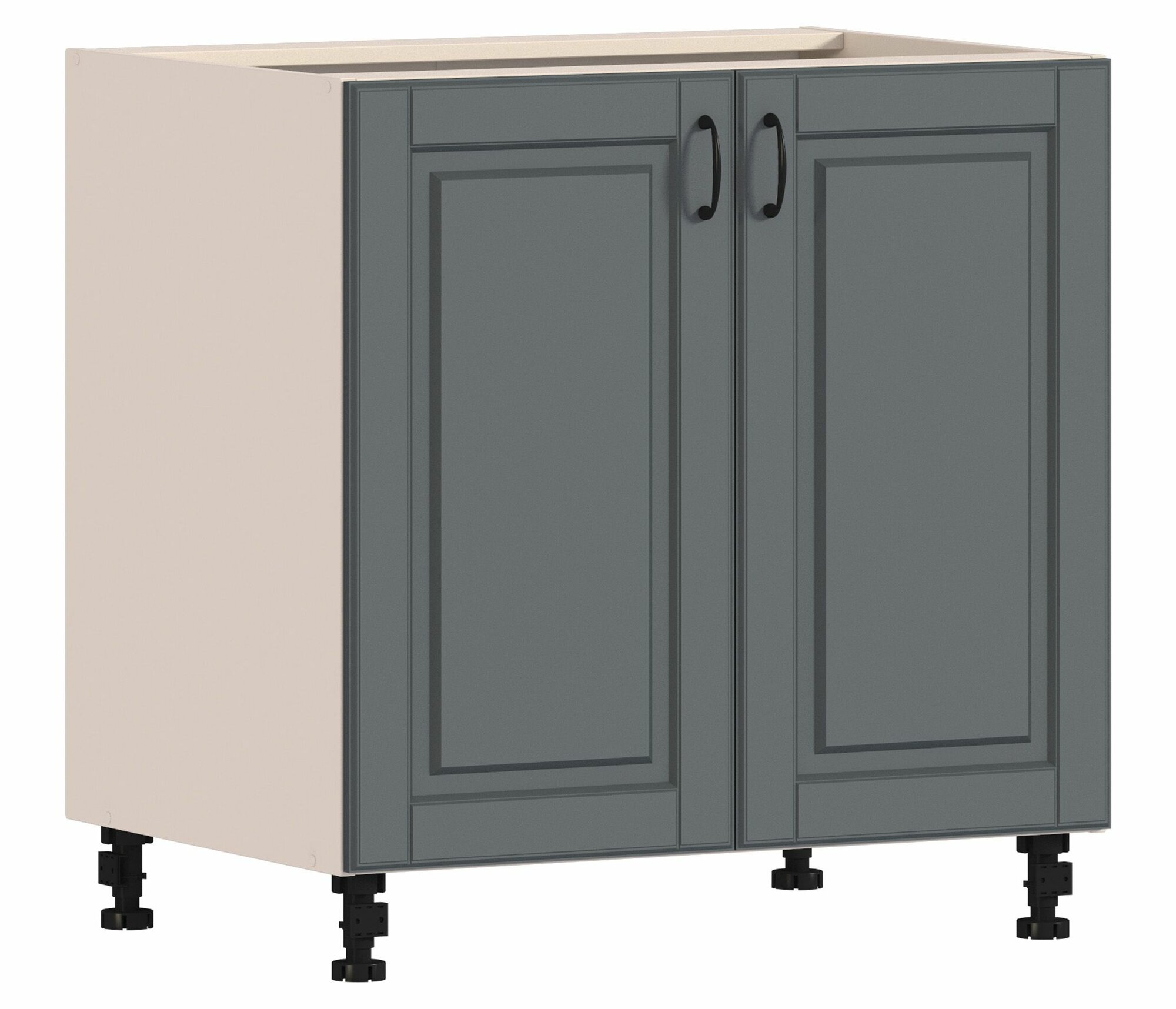 Кухонный модуль столплит Регина РС-80 навесной, с двумя фасадами, ЛДСП, МДФ, Серый матовый, 80х82х56,3 см