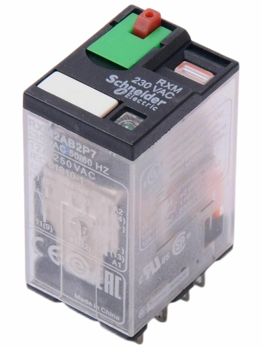 RXM2AB2P7, Миниатюрное реле с блокируемой тестовой кнопкой