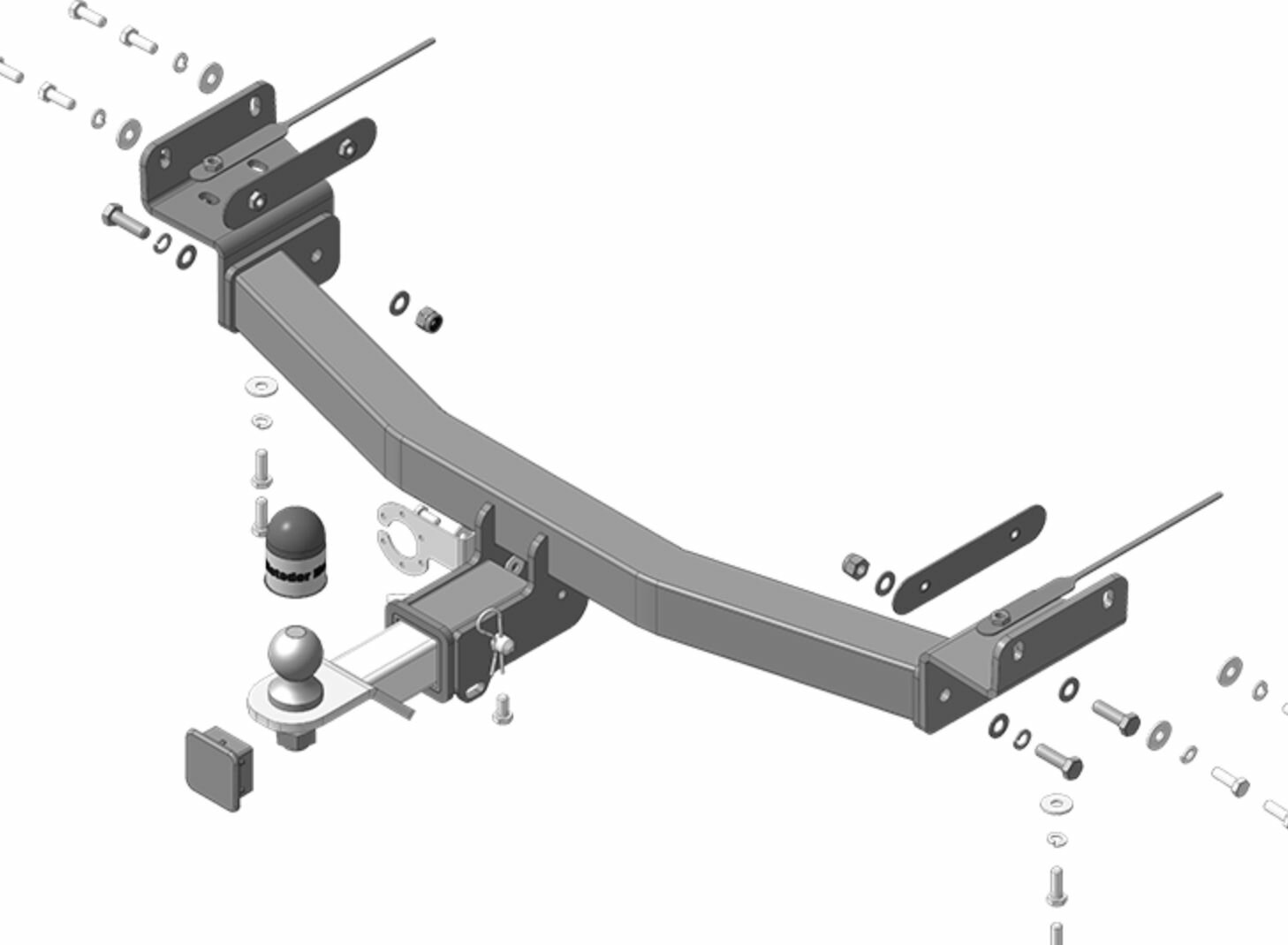 Фаркоп под квадрат для Tucson, Sportage 2021- MOTODOR.91014-E