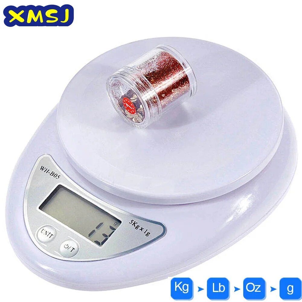 Кухонные весы электронные 5 кг/1 г, Весовая нагрузка 1Kg-0.1g