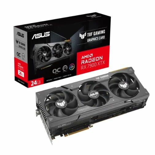 Видеокарта ASUS Radeon RX 7900 XTX TUF GAMING OC 24G (TUF-RX7900XTX-O24G-GAMING) - 24 ГБ, GDDR6, 384 бит, DisplayPort, HDMI, GPU 2359 МГц