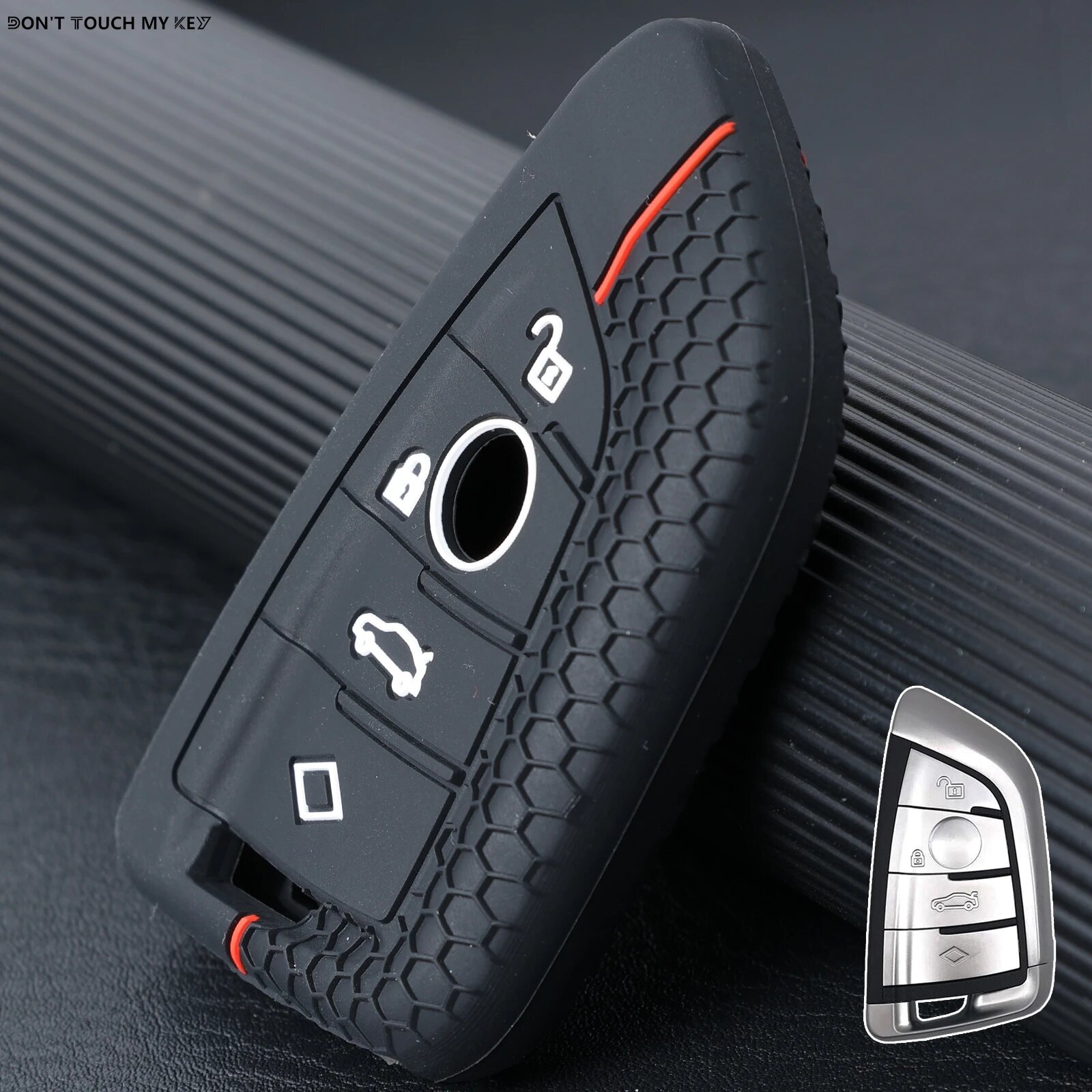 Для BMW 2 3 5 6 7 серии X1 X2 X3 X5 X6 2023 2022 2021 Пульт дистанционного управления 4-кнопочный силиконовый брелок с кольцом-цепочкой Чехол-держатель Защитный чехол