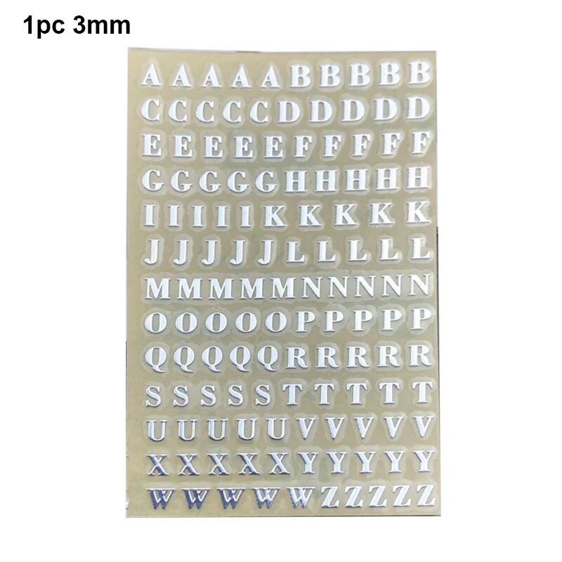 Набор декоративных наклеек из эпоксидной смолы, буквы алфавита, 5 шт. 1pc-2