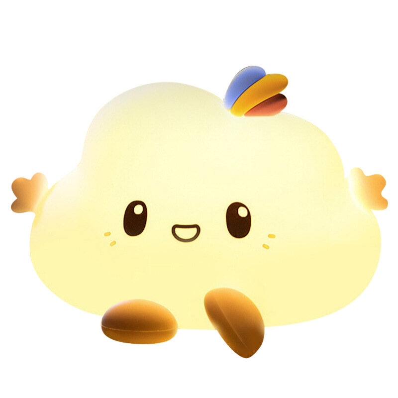 Милый ночник-облако, детский ночник, светодиодный портативный светильник-облако с меняющимися цветами, заряжаемый от USB аккумулятор, ночник-облако в виде облака, украшение для спальни, подарок для детей (1 комплект, белый) YAJU