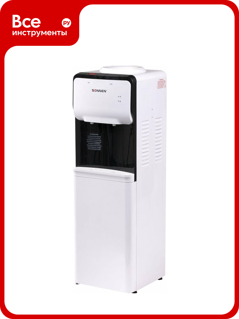 Напольный кулер для воды SONNEN Fse-02sa нагрев/охлаждение электронное, 2 крана, белый 455414