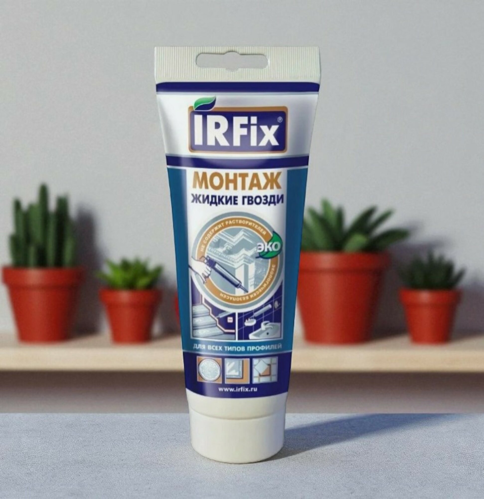 Клей IRFIX 20007 монтажный, водостойкий, универсальный, белый, 250 мл