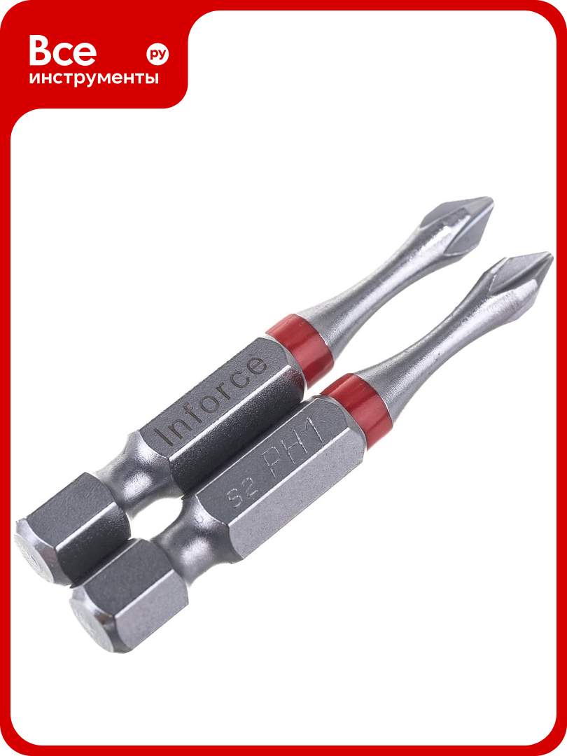 Бита (2 шт; PH1; 50 мм) для шуруповерта Inforce 11-01-380, с шуруповертами при монтаже/демонтаже крепежа