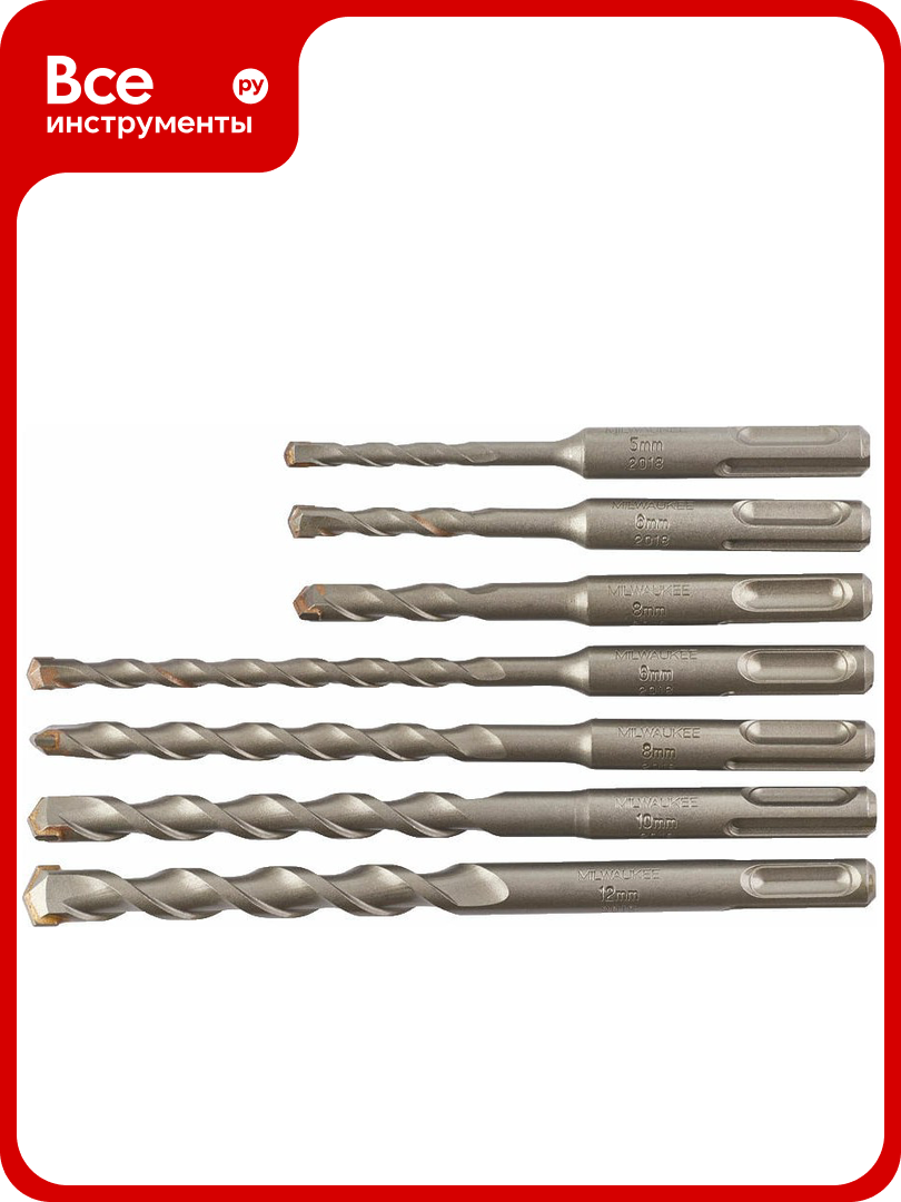 Набор буров SDS+ CONTRACTOR 7 шт, 5/6/8х110 мм, 6/8/10/12х160 мм 4932471244