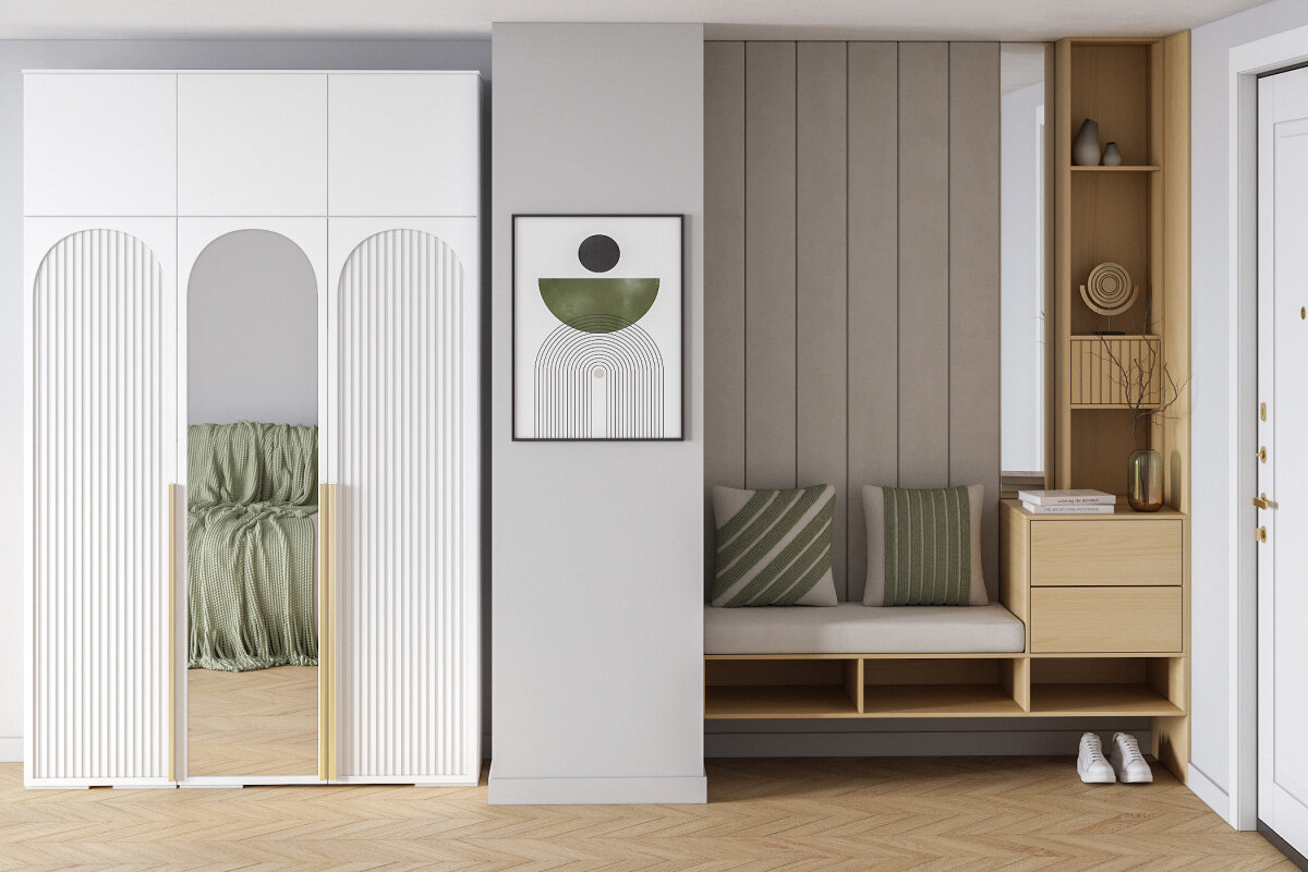 Шкаф распашной Брей-3 Хит Белый для одежды трехдверный 120*270*60