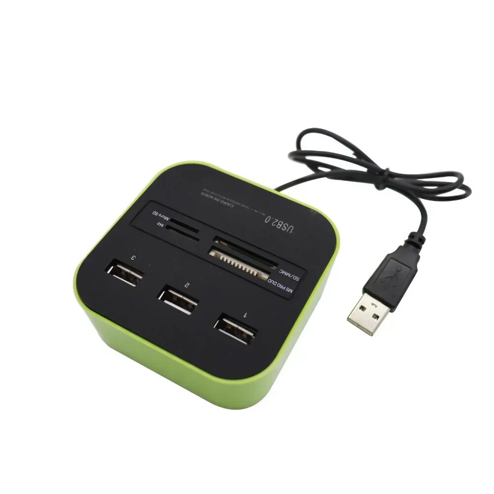 USB 3.0 концентратор ICANING, зеленый, 3 порта