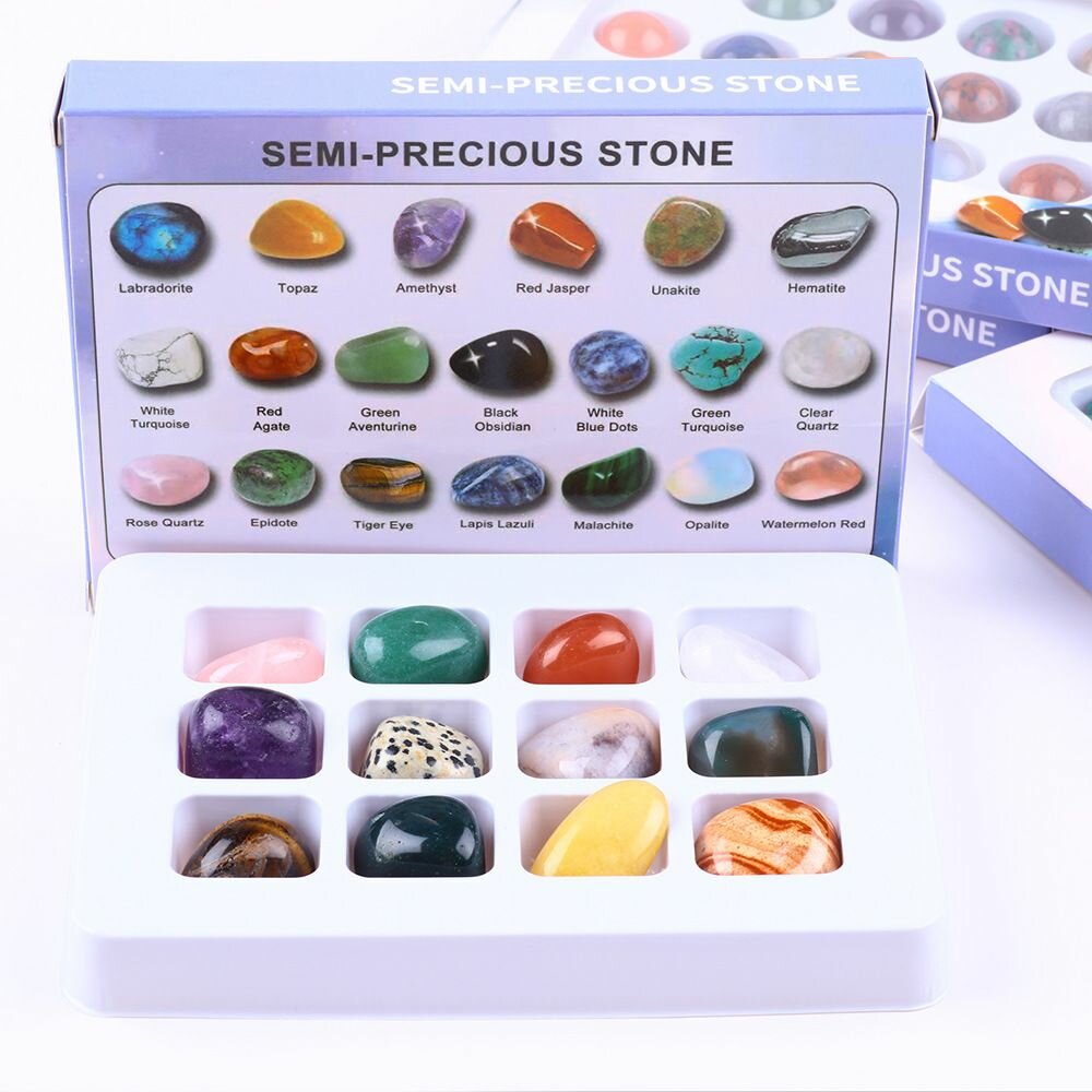12 видов натуральных кристаллов различной формы, шкатулка для украшений и драгоценных камней, используемая для коллекционных экспериментов
