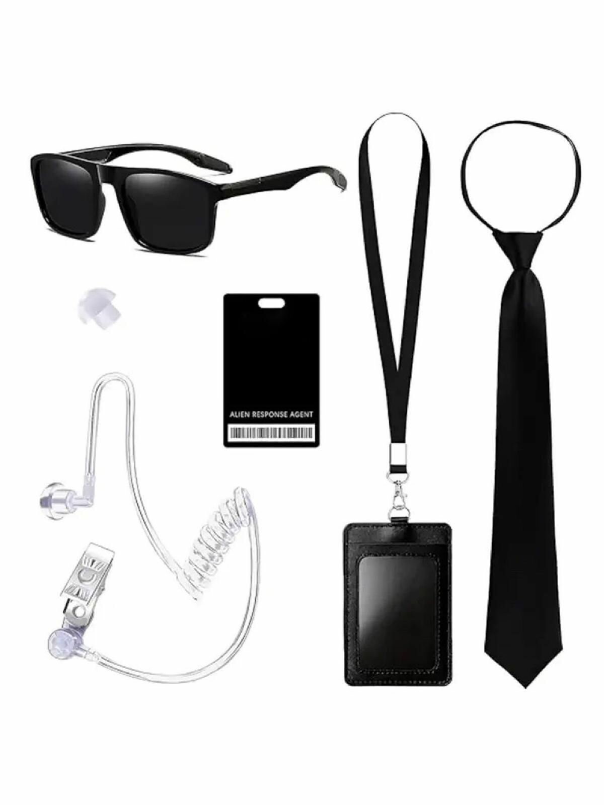 Костюмы секретного агента с черными очками, гарнитурой и галстуком, косплей костюм охранника для детей и взрослых, - алдульт - Стиль 4