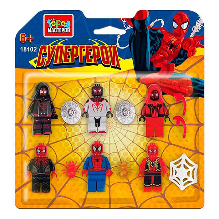 Конструктор Город Мастеров "Фигурки. Супер герои", 6 шт с аксессуарами