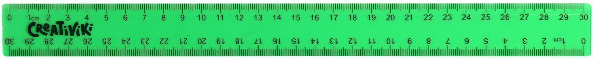 Линейка 1 шт Creativiki 30 см пластик тонированный, зеленая