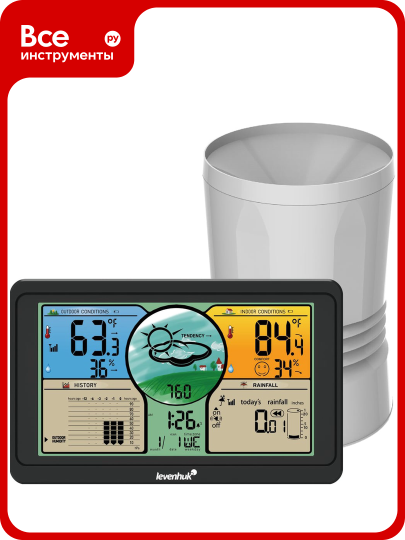 Метеостанция Levenhuk Wezzer PLUS LP70 78897 для надежного соединения трубопроводов