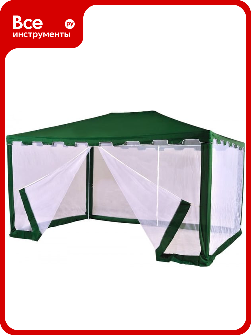 Шатер Green glade 3x4x2,5м, дождь-солнце, моск. сетка, зеленый 1088