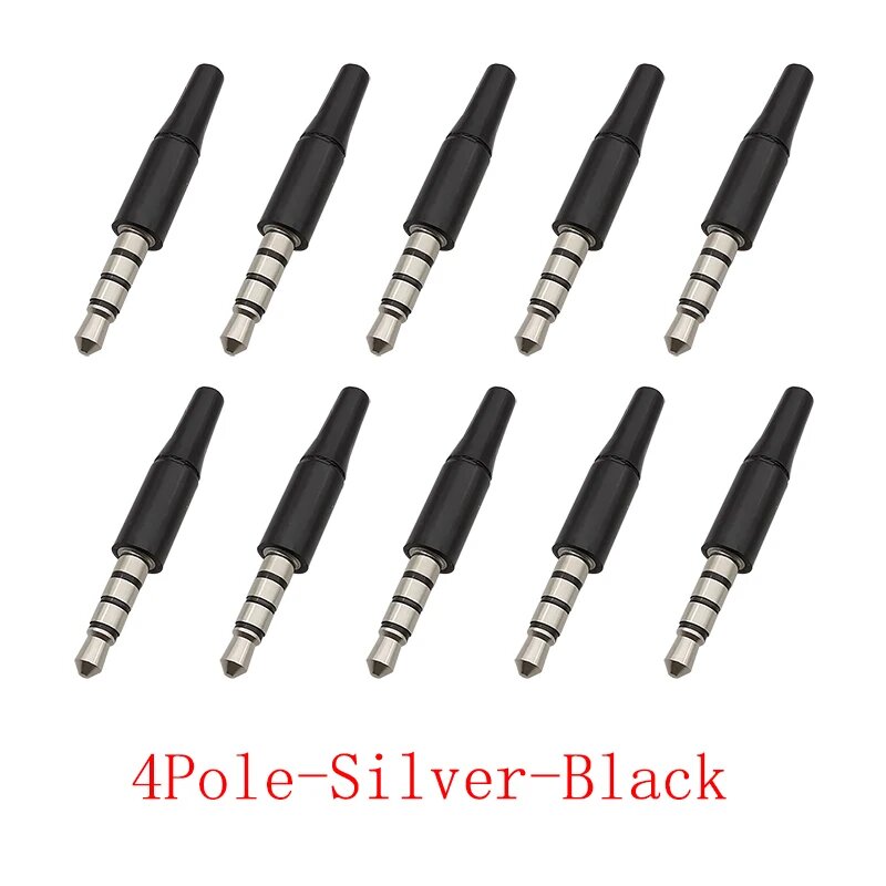Аудио разъем 3,5 мм 3/4 полюса 10 шт 4Pole Silver Black